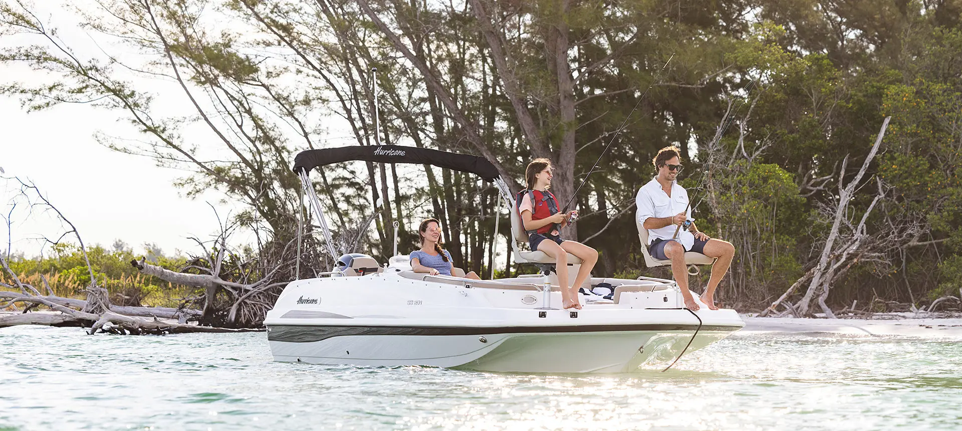 Specs: SunDeck Sport 201 OB | Hurricane Deck Boats