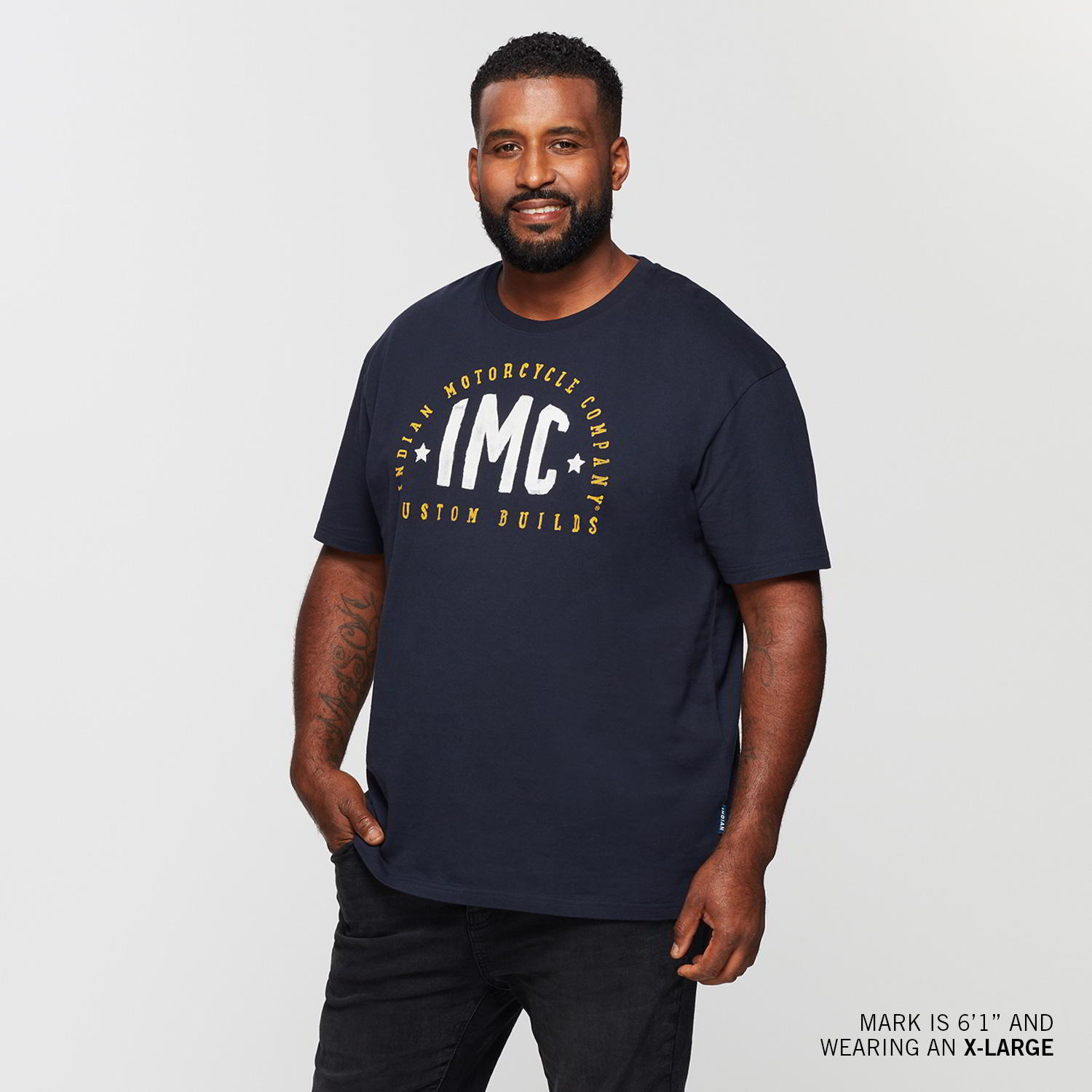 Men's IMC Custom Build T-Shirt, Navy | Indian Motorcycle US