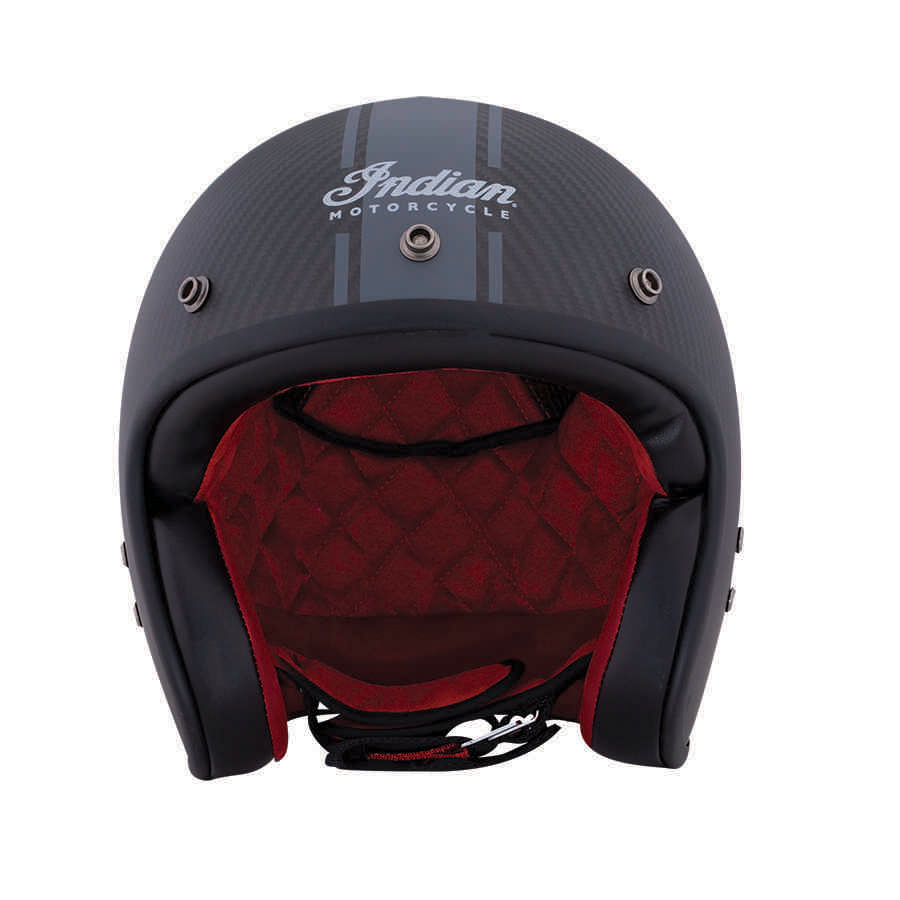 Indian Motorcycle Open Face Carbon Fiber Retro Helmet with Stripes ...