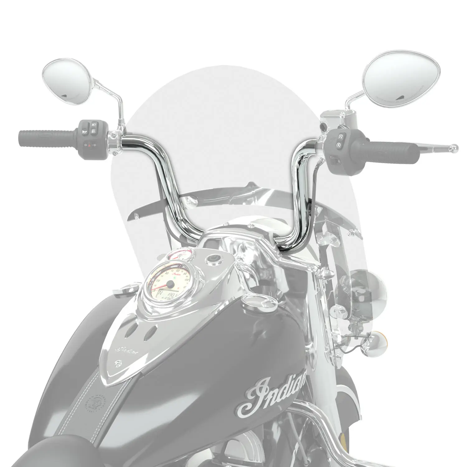 Custom Ape Hangers Kits 10 In. Ape Hanger Handlebar Kit, Black INDIAN