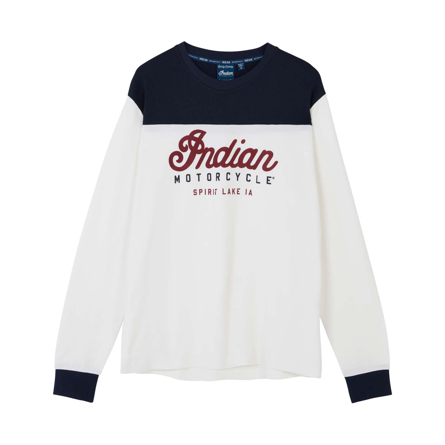 Men's Cotton Mesh Colorblock Long Sleeve T-Shirt, White Men's Cotton Mesh Colorblock Long Sleeve T-Shirt, White