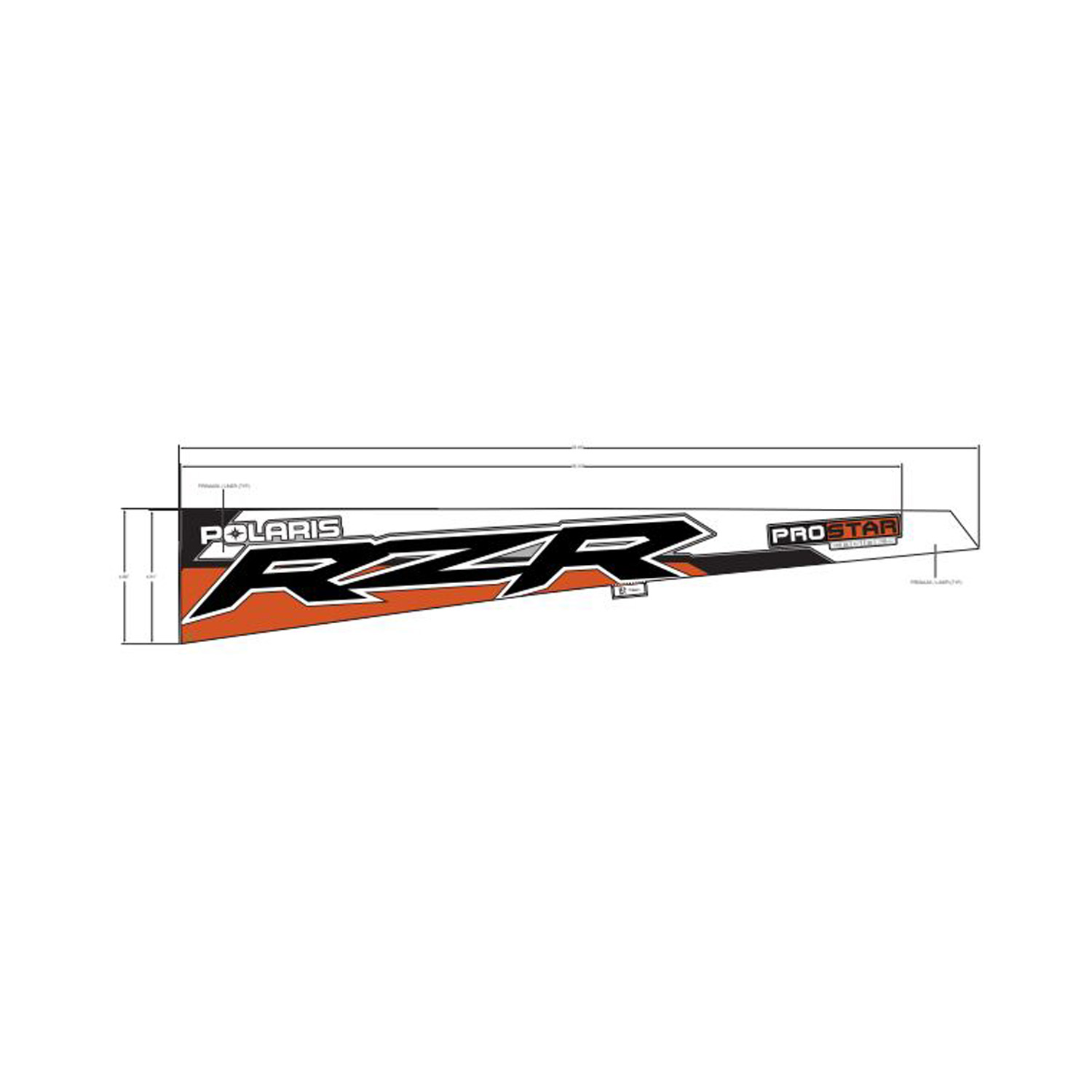 "RZR" Fender Decal, Rear, Left, Part 7186611 | Polaris RZR
